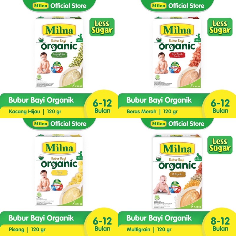 Jual Milna bubur organik 120gr - bubur bayi | Shopee Indonesia