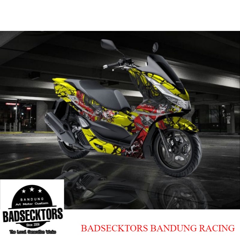 Jual STICKER DECAL HONDA PCX 160 SAMURAI MASK YELLOW keren | Shopee ...