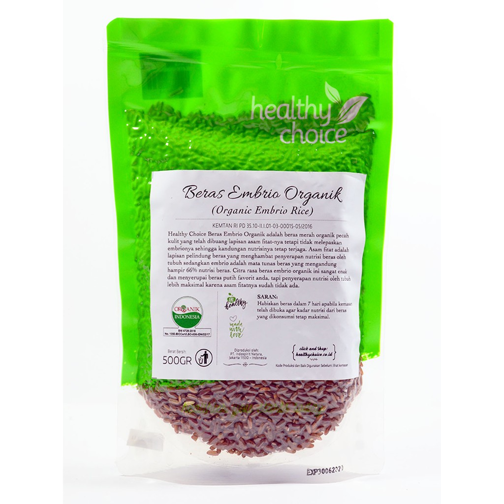 Jual Healthy Choice Beras Embrio Organik 500 gr | Shopee Indonesia