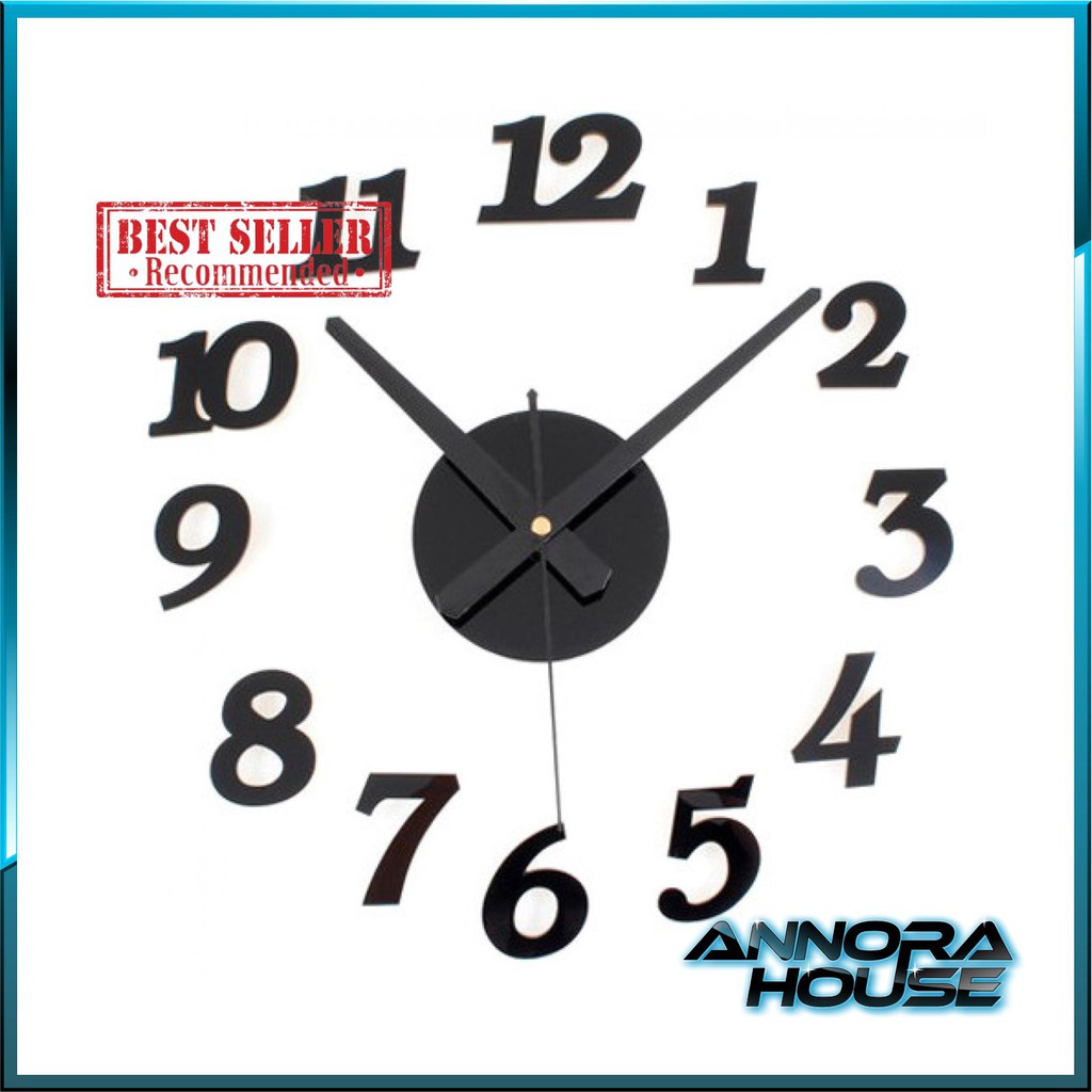 Jual Jam Dinding Minimalis DIY Giant Wall Clock Quartz Creative Design ...