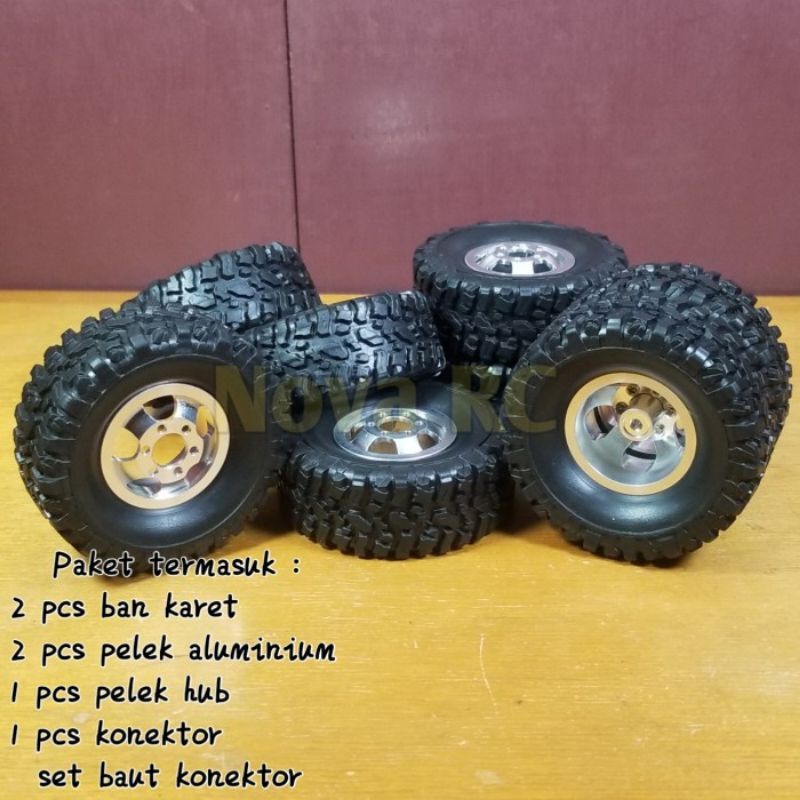 Jual Roda depan/belakang untuk rc truk wpl jjrc off road military 1/16 ...