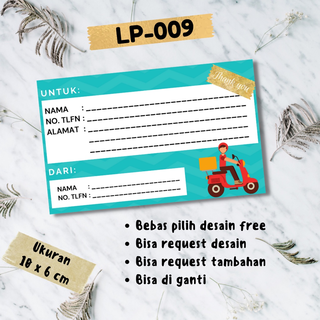 Jual CETAK LABEL PENGIRIMAN ONLINE SHOP UMKM SMALL BUSINESS FREE DESIGN ...