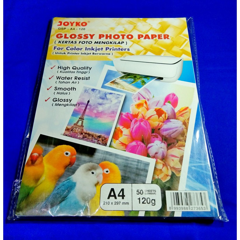 Jual Joyko Glossy Photo Paper GSP-A4-120 ( 1 Set - 50 Lembar ) | Shopee ...