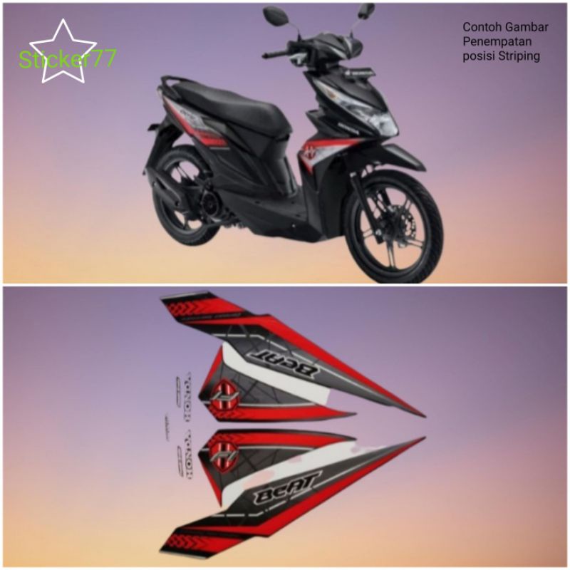 Jual Sticker Striping Motor HONDA BEAT Th 2016 Hitam | Shopee Indonesia