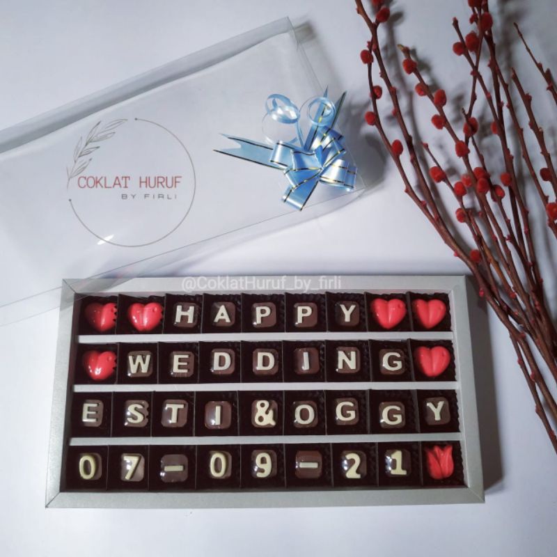 Jual Coklat Huruf Hadiah Ulang Tahun / Hadiah Wedding / Coklat Kado ...