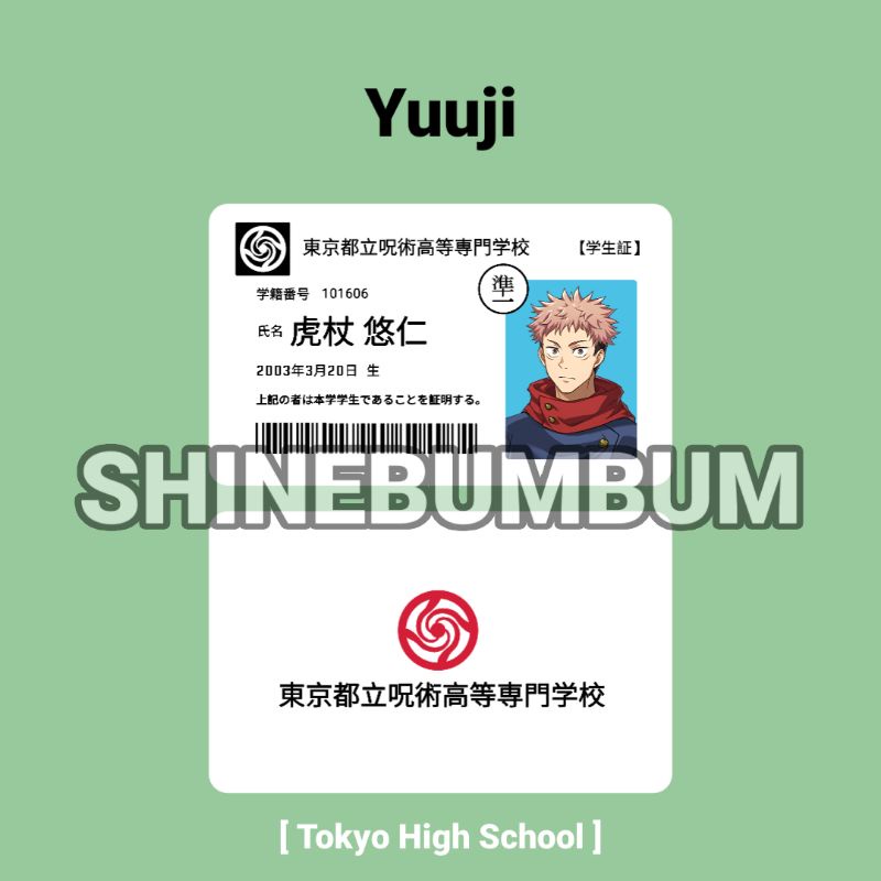 Jual ID Student Card Anime Jujutsu Kaisen | Shopee Indonesia
