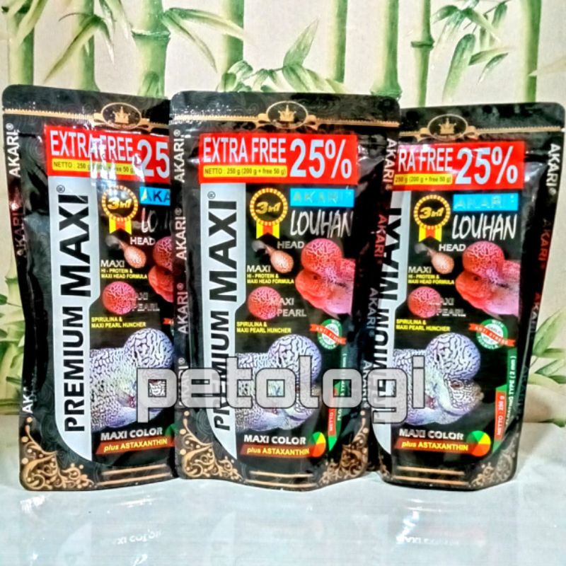 Jual Akari Premium Blue Yellow Red Maxi Louhan Pro 250 gram, Pelet Ikan ...