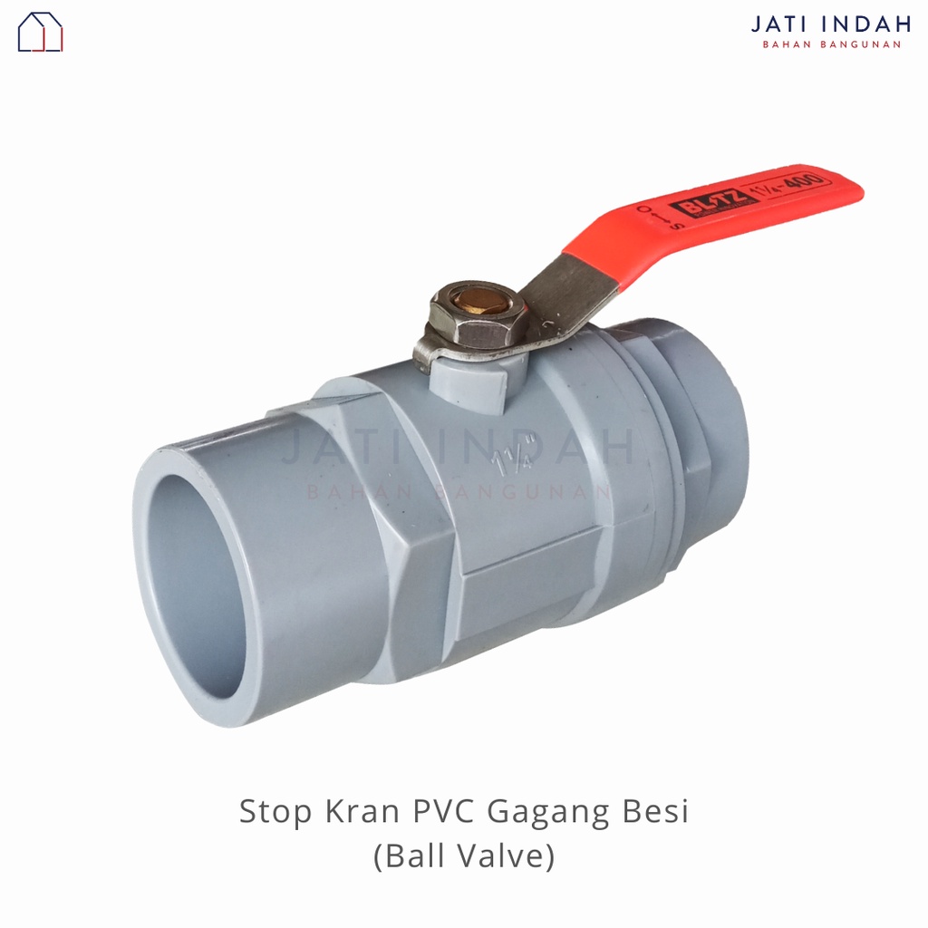 Jual Stop Kran 3/4" PVC Gagang Besi / Ball Valve / Keran Pintu Air | Shopee Indonesia