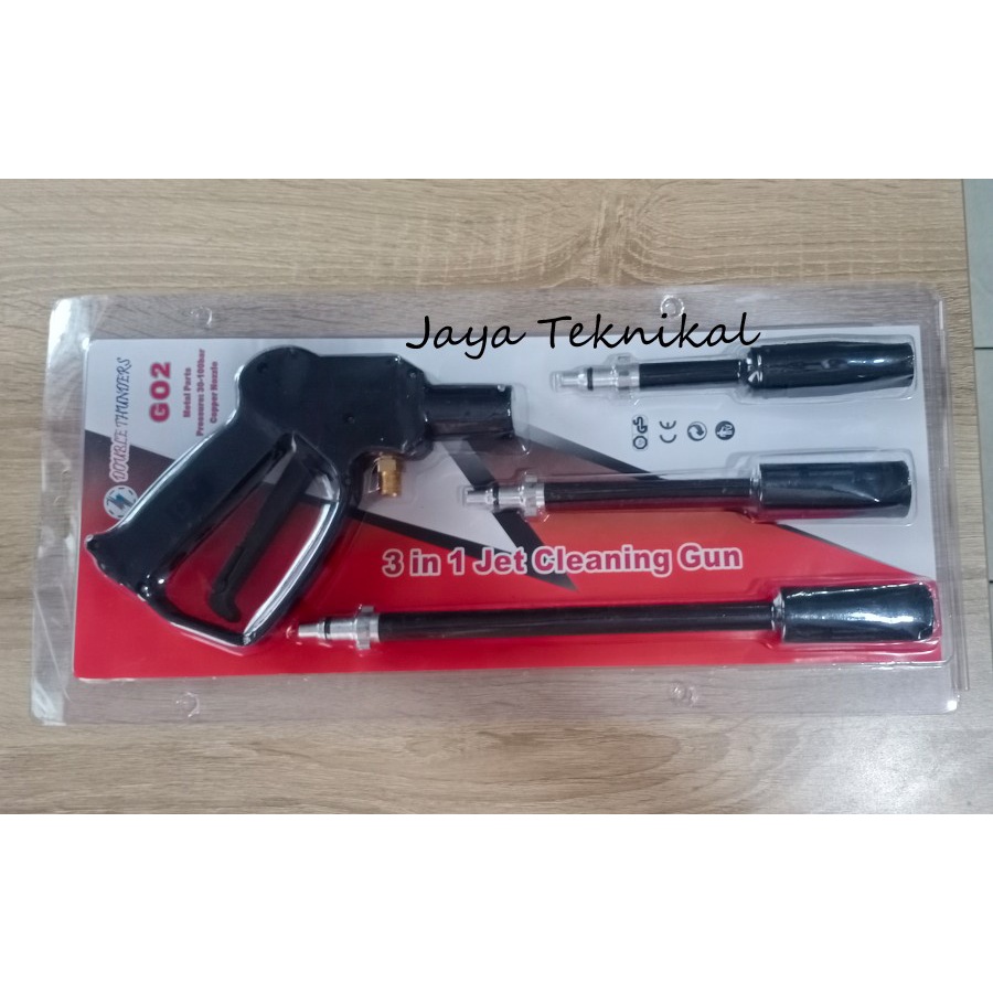 Jual Jet Cleaning Gun 3In1 Double Thunder - Pistol Jet Cleaner 3 set ...