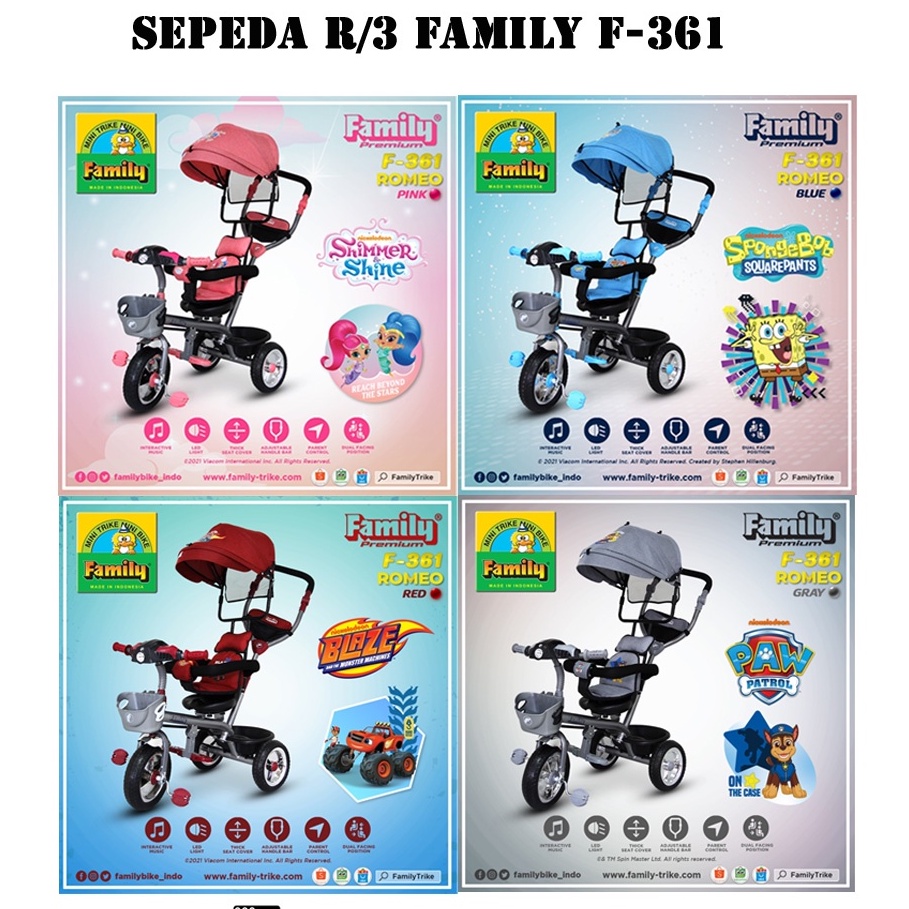 Jual Sepeda Roda Tiga Baby Stroller Family Romeo F 361 | Shopee Indonesia