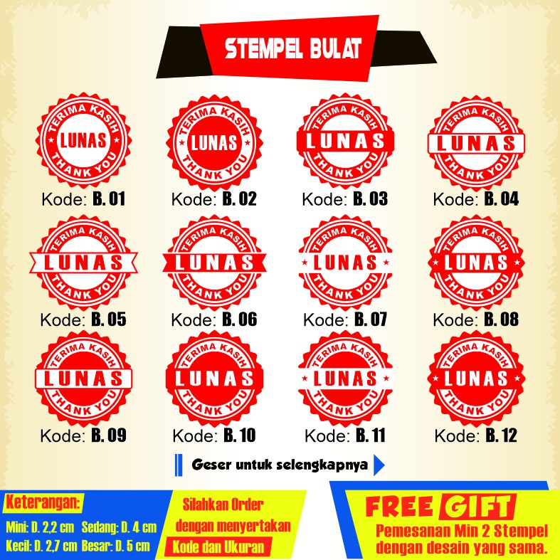 Jual Stempel Lunas - Bulat | Shopee Indonesia