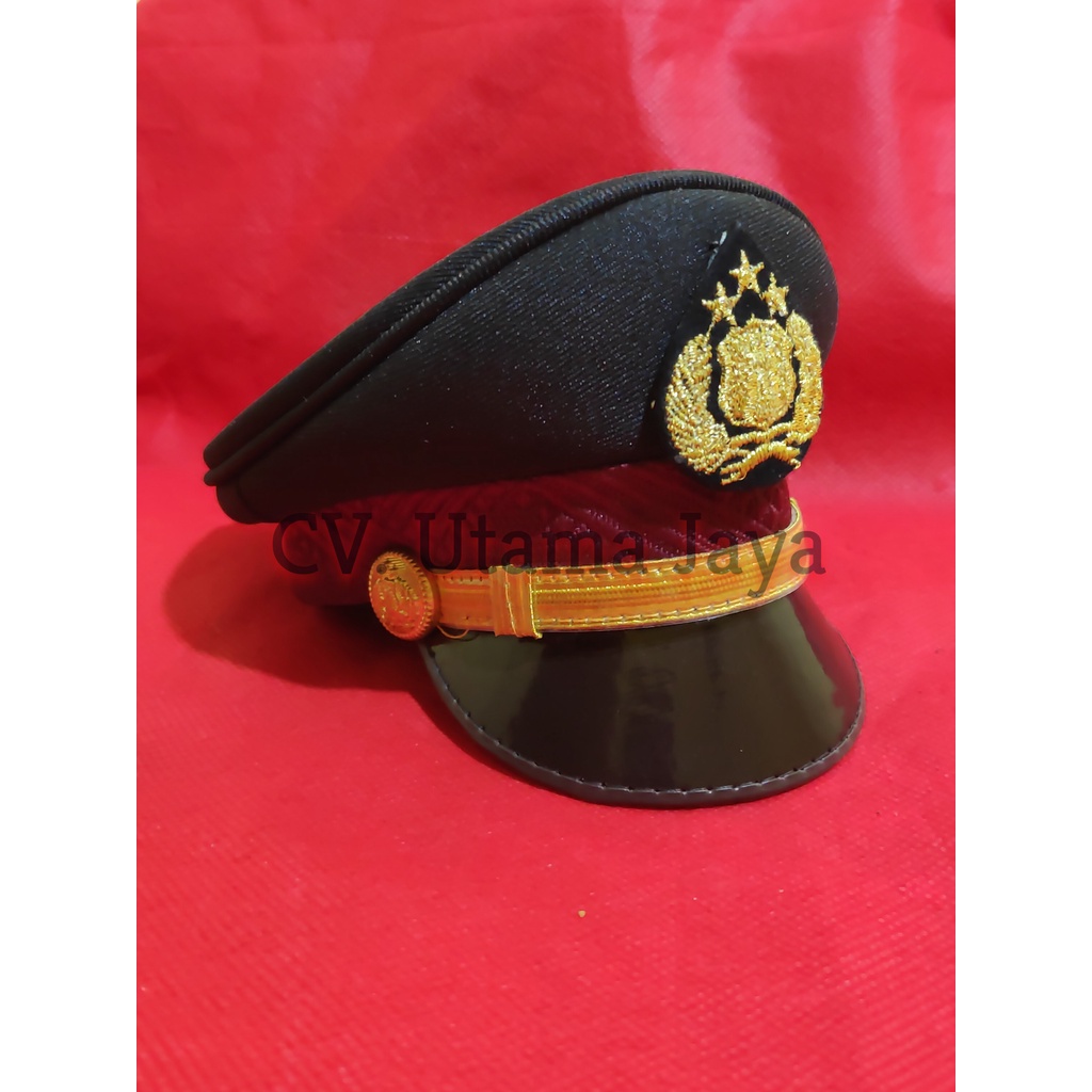 Jual Miniatur Mini Topi Pet POLISI / POLRI SABHARA LANTAS COKLAT PUTIH ...
