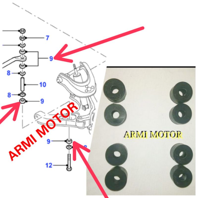 Jual Bushing Link Stabilizer Depan Ford Everest & Ranger All Type ...