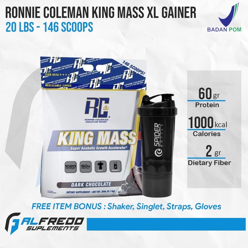 Jual RC King Mass XL 20lbs Weight Gainer Ronnie Coleman Signature ...