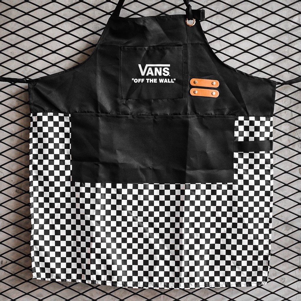 Jual Celemek Vans Apron Checkerboard Black White Original Murah ...
