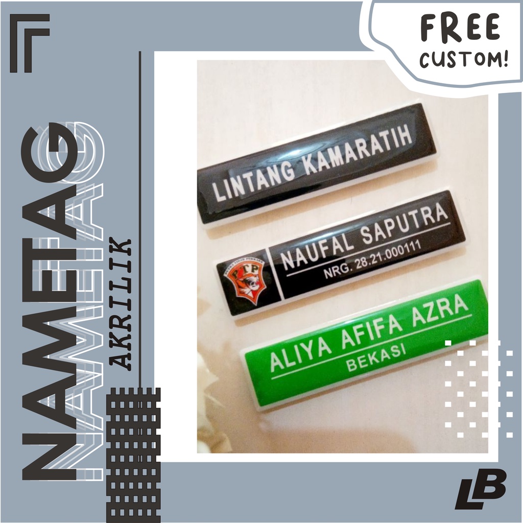 Jual NAME TAG NAMA DADA AKRILIK RESIN CUSTOM | MAGNET/PENITI | Shopee ...