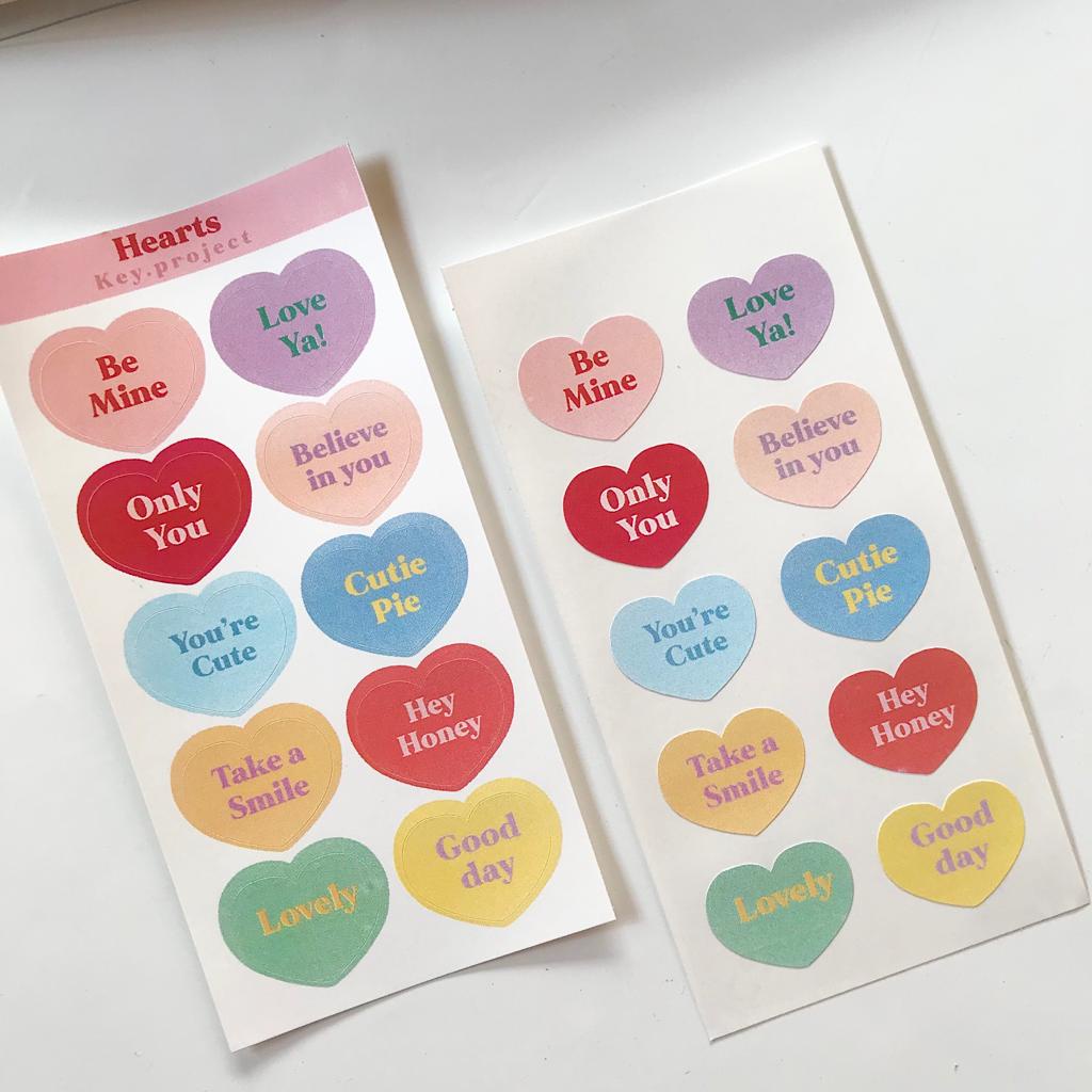 Jual Hearts sticker/ Stiker bentuk hati/ dekorasi jurnal/aesthetic ...