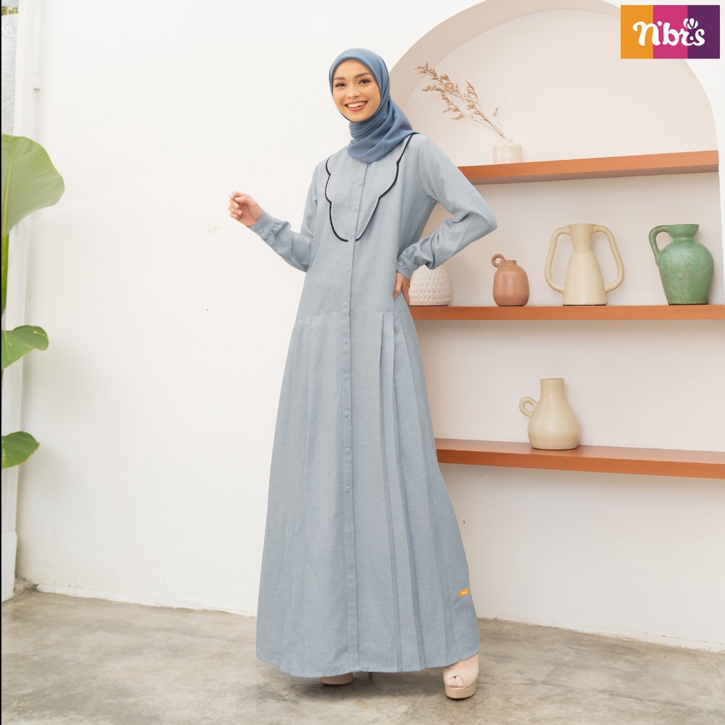 Jual Nibras Gamis NB B96 Bahan Persiva mix Koshibo Dress Fashion ...