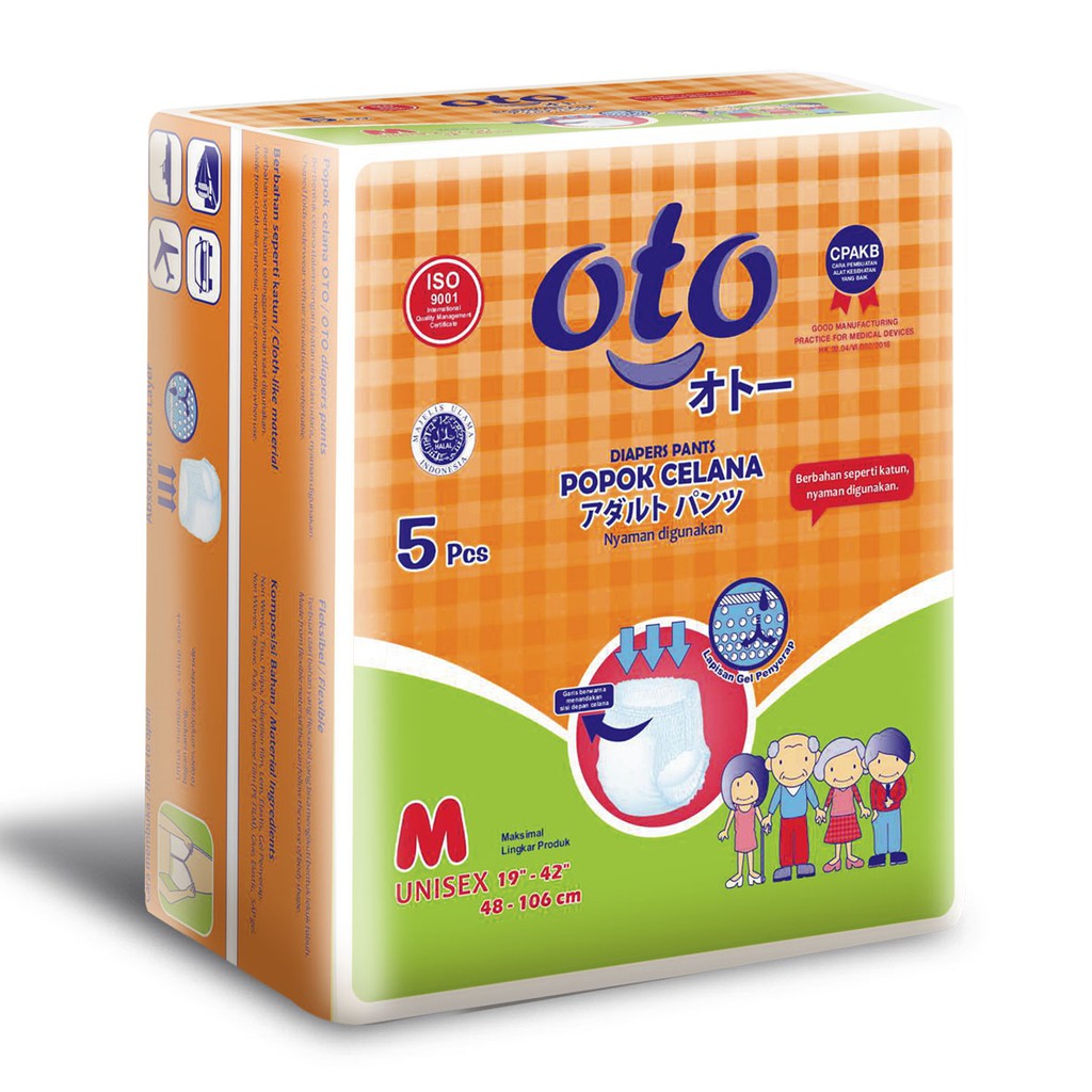 Jual OTO Diapers Adult Pants / Popok Dewasa model Celana size M isi 5 pcs | Shopee Indonesia