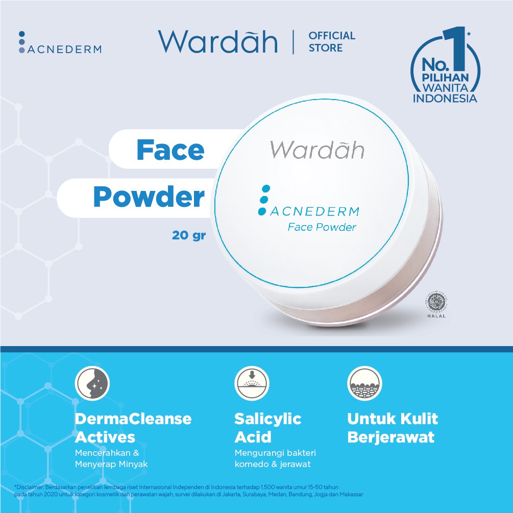Jual Wardah Acnederm Face Powder 20G | Shopee Indonesia