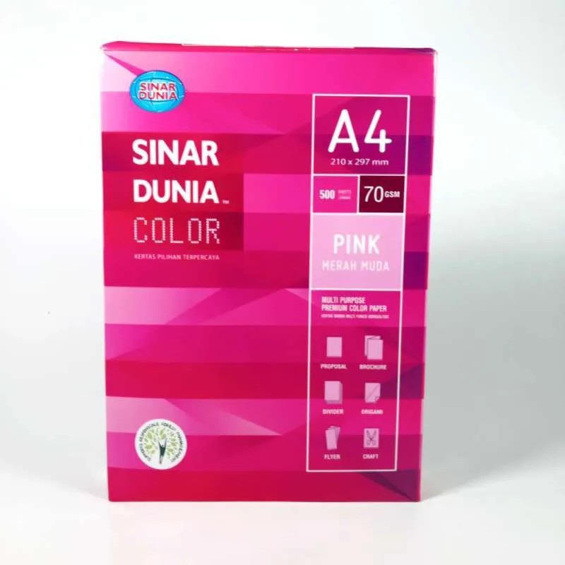 Jual Kertas A4 Color 70 gsm SIDU 1 Rim / 1 Pak / Kertas A4 70 Sidu ...