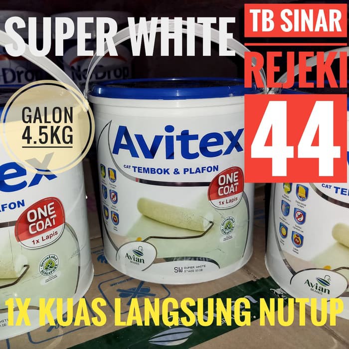 Jual Avitex One Coat Galon 4.5KG Cat Tembok Plafon Dulux Pentalite ...
