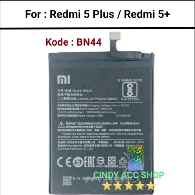 Jual Baterai Original Xiaomi Redmi 5 Plus BN44 Original Battery Batre ...
