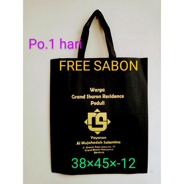 Jual TAS SPUNBON SABLON 38X45 TAS UNTUK SOUVENIR WEDYNG SEMBAKO ...