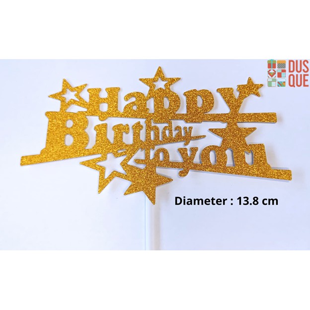 Jual CAKE TOPPER GLITTER HBD BINTANG / CAKE TOPPER HAPPY BIRTHDAY / HIASAN KUE HAPPY BIRTHDAY ...