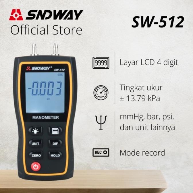 Jual SNDWAY Digital Manometer Air Pressure Tekanan Udara SW-512B 39.99KPa | Shopee Indonesia