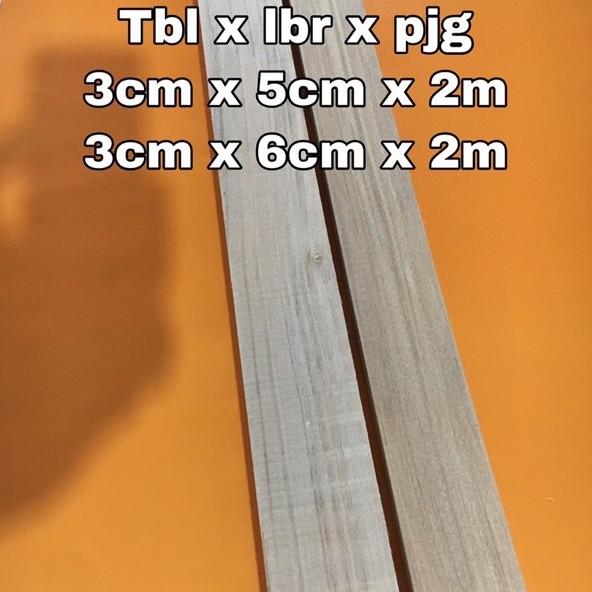 Jual lis kayu 3x5cm 3x6cm panjang 2meter list kayu halus kayu agatis ...