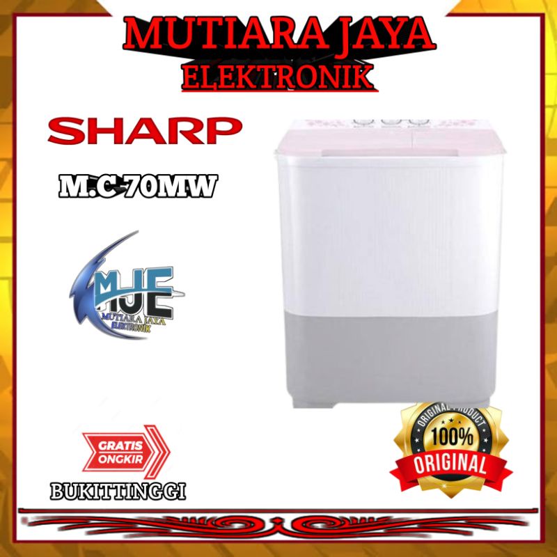 Jual MESIN CUCI 2 TABUNG SHARP 7KG(ES70MW) | Shopee Indonesia