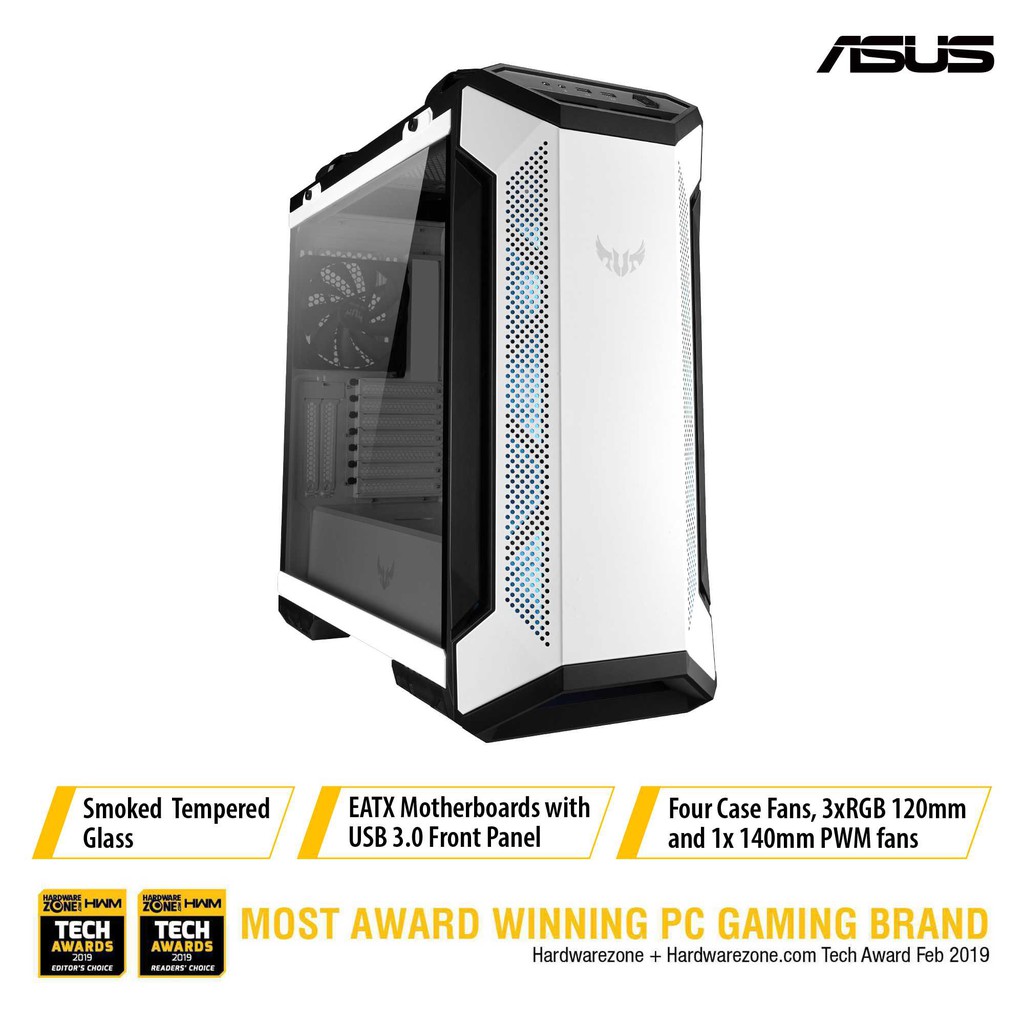 Jual ASUS TUF Gaming GT501 White Edition case supports up to EATX with ...