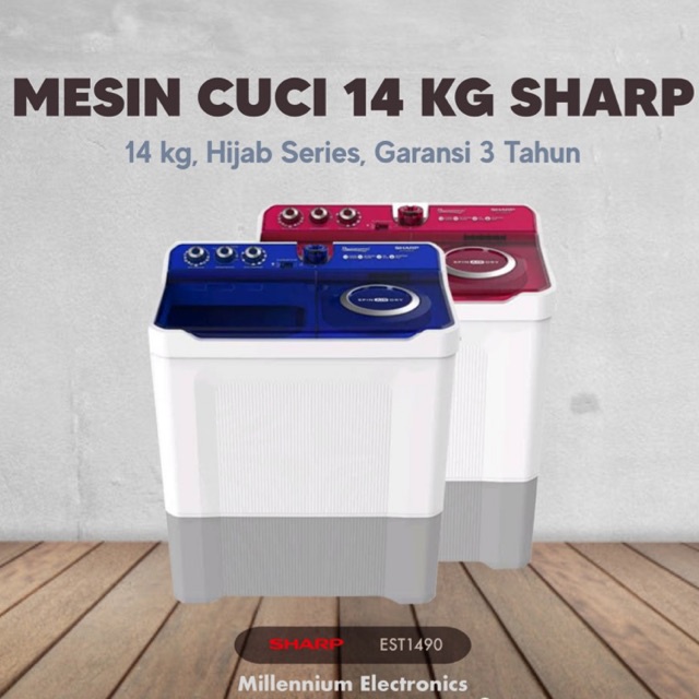 Jual MESIN CUCI SHARP EST 1490 14 KG 2 TABUNG 1490 14KG DOLPHINWAVE | Shopee Indonesia