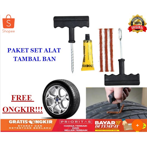 Jual COD!!! Alat Tambal Ban Tubles Tire Repair Tool Kit Motor Mobil ...