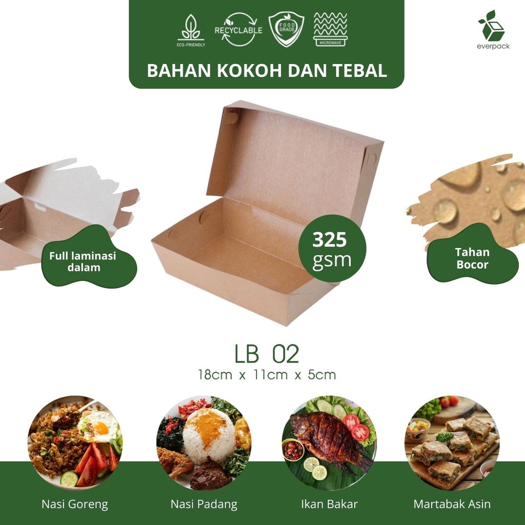 Jual Lunch Box Paper (18x11x5 | 290 gsm) | Kraft Paper Laminasi ...