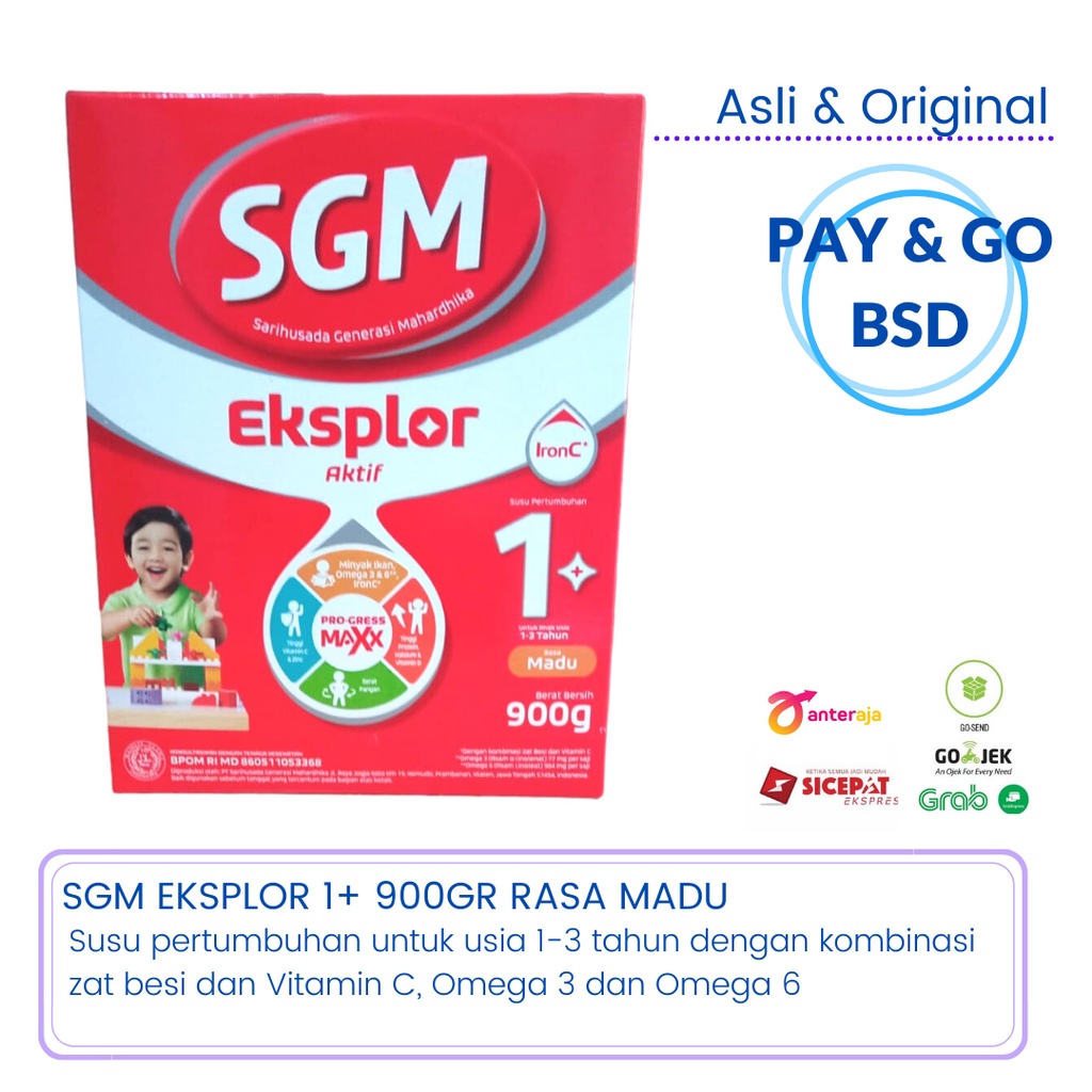Jual SGM EKSPLOR 1+ SUSU PERTUMBUHAN USIA 1-3 TAHUN RASA MADU 900GR ...