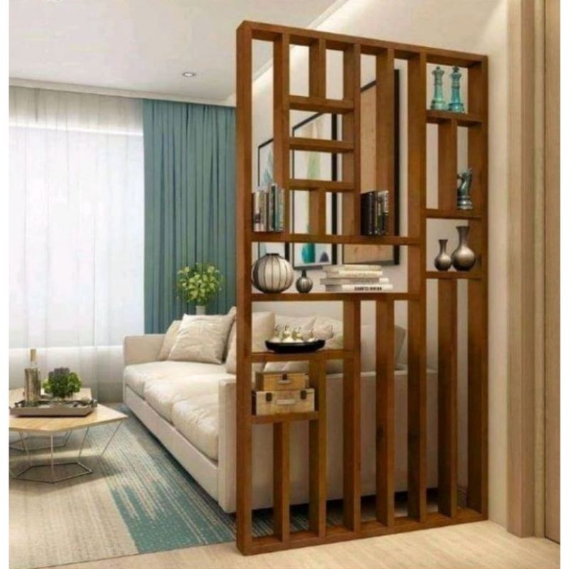 Jual PARTISI PEMBATAS RUANGAN KAYU JATI finising | Shopee Indonesia