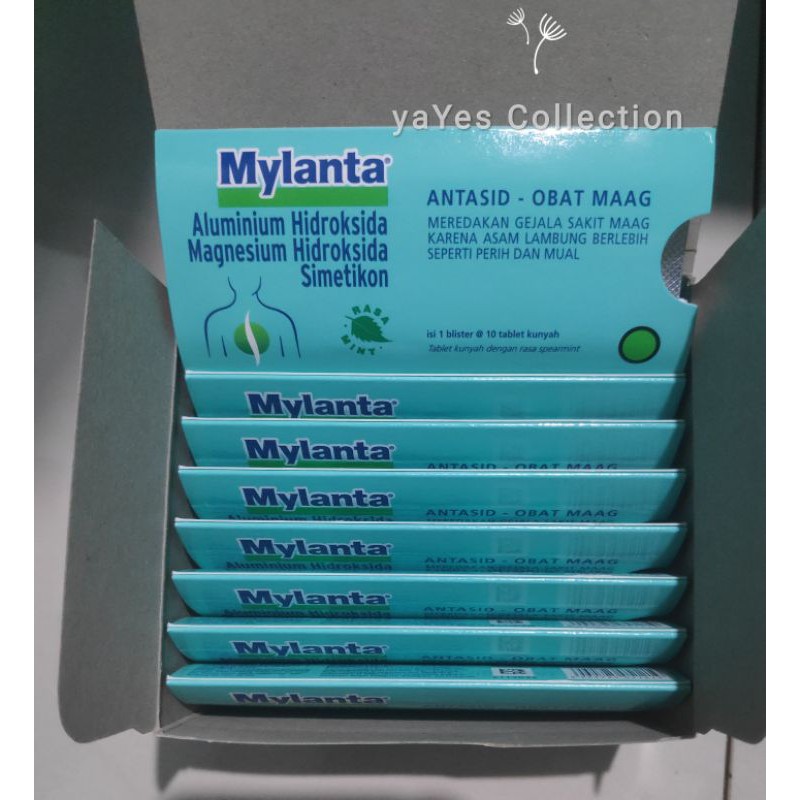 Jual Mylanta Obat Maag 1 Blister 10 Tablet Kunyah asam lambung perih ...