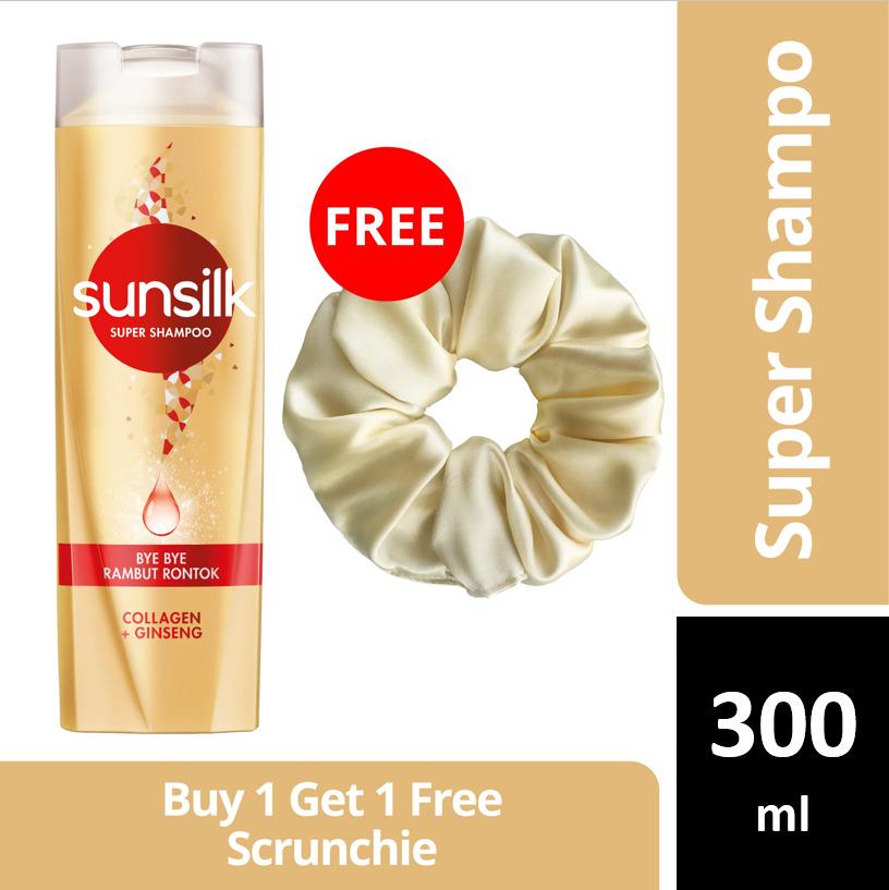 Jual Sunsilk Super Shampo Rambut Rontok 300 mL Free Srunchies | Shopee ...