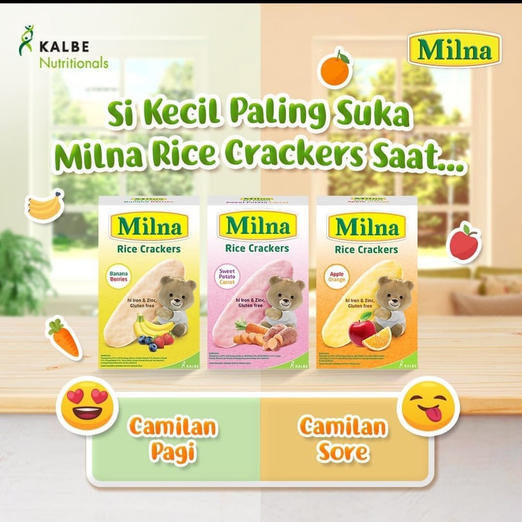 Jual Milna Rice Crackers / Milna Biskuit Bayi Rice Cracker 20 G ...