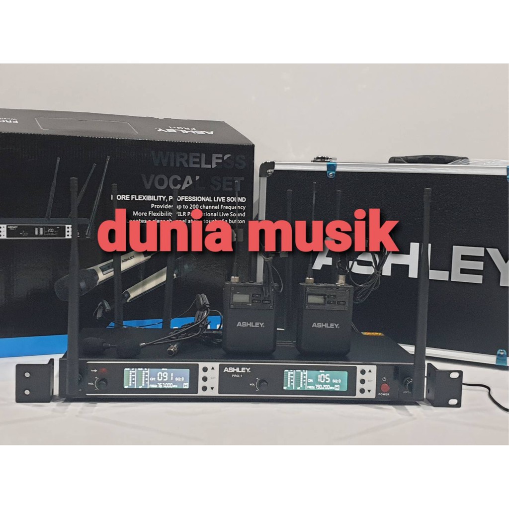 Jual mic wireles ashley pro 1/ pro1 2jepit 2 headset original garansi ...