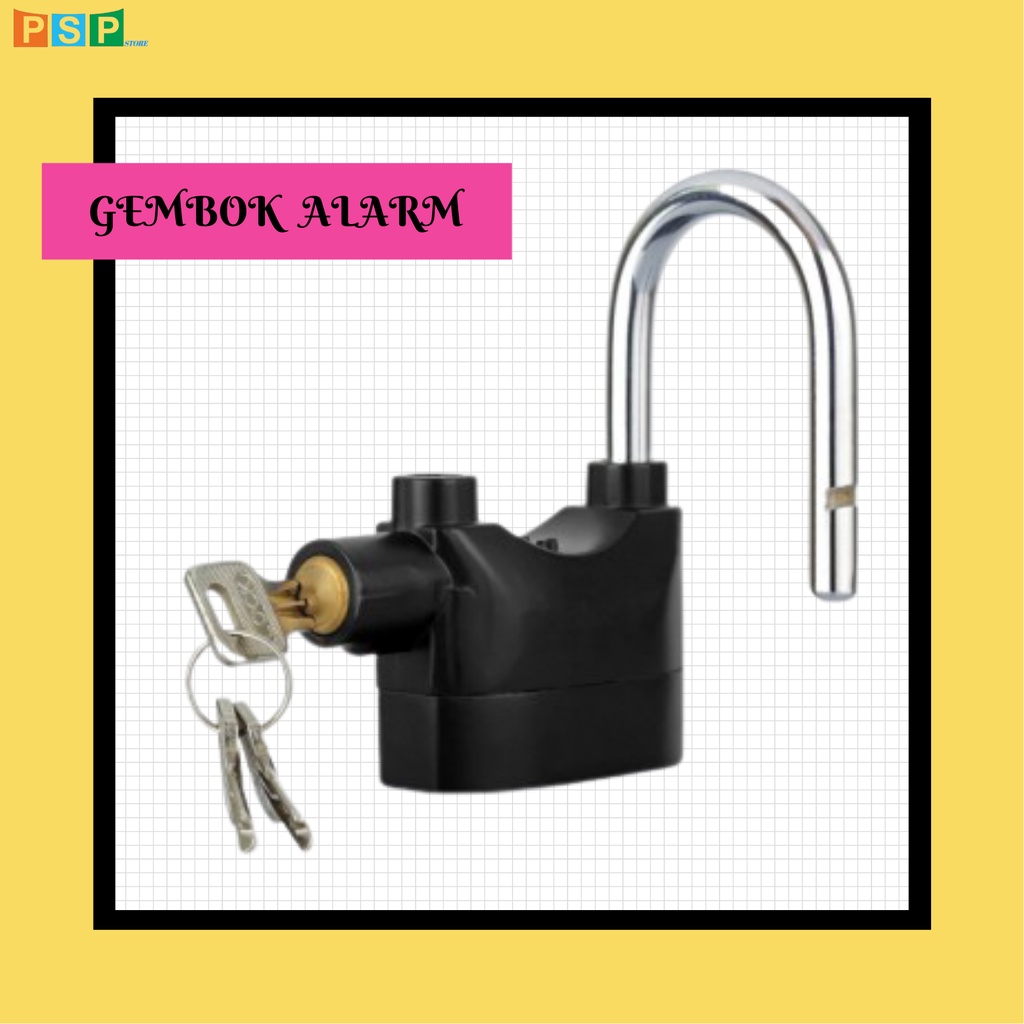 Jual Gembok Alarm Lock Anti Maling ( kunci motor pagar gerbang pintu ...