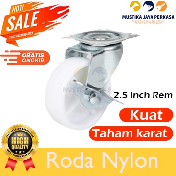 Jual Roda Nylon Nilon Putih 1 inch Troli Troley Murah | Shopee Indonesia