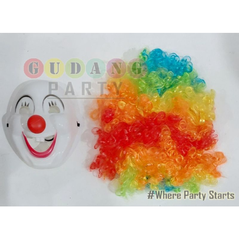 Jual Bundle Rambut Kribo+Topeng Badut/Bundle Rambut Kribo+Hidung Badut ...