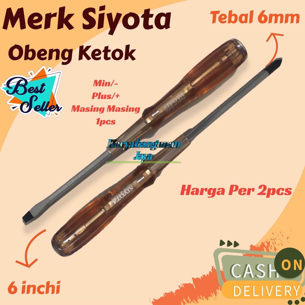 Jual Obeng Ketok Siyota 6" Min Dan Plus/ Obeng Ketok + Dan - / Harga ...