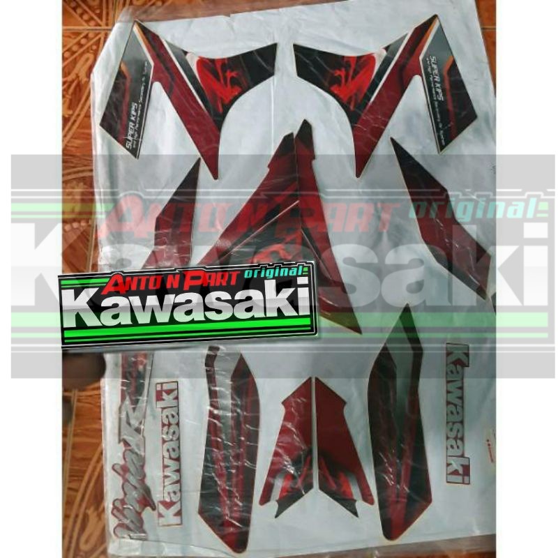 Jual Stiker sticker striping ninja r 2009 merah original kawasaki ...