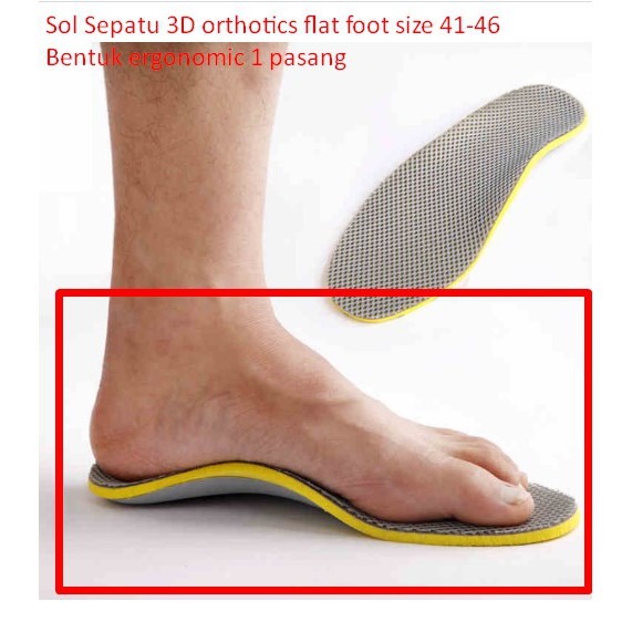 Jual Sol Sepatu 3D orthotics flat foot size 41-46 Bentuk ergonomic 1 ...