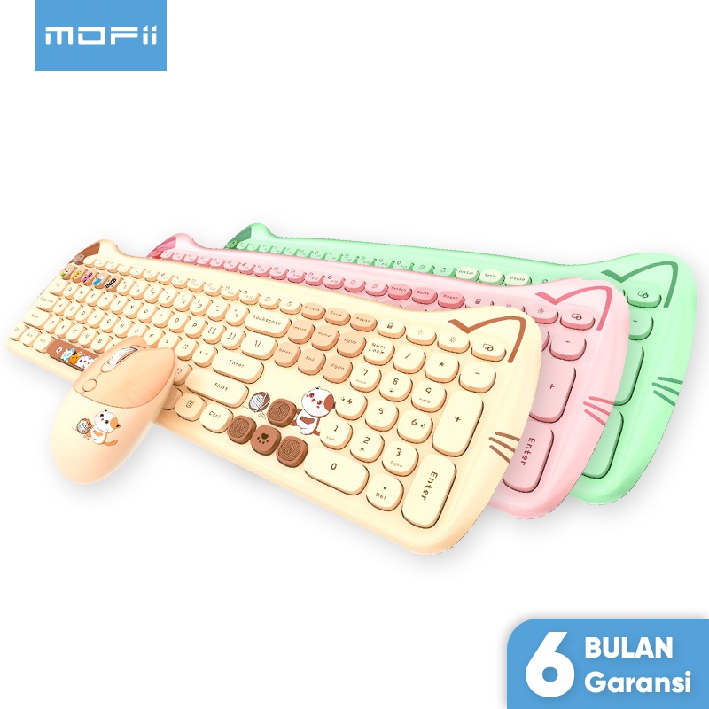 Jual MOFii Wireless Keyboard Mouse Set 2.4G Plus Meow Cute | Shopee ...