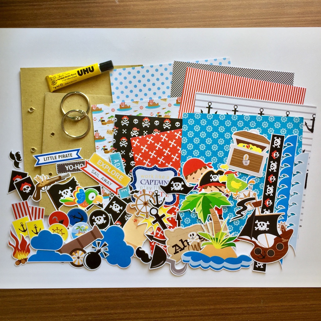 Jual Pirate Kids Scrapbook Kit | Scrapbook Set | Bahan DIY Scrapbook ...